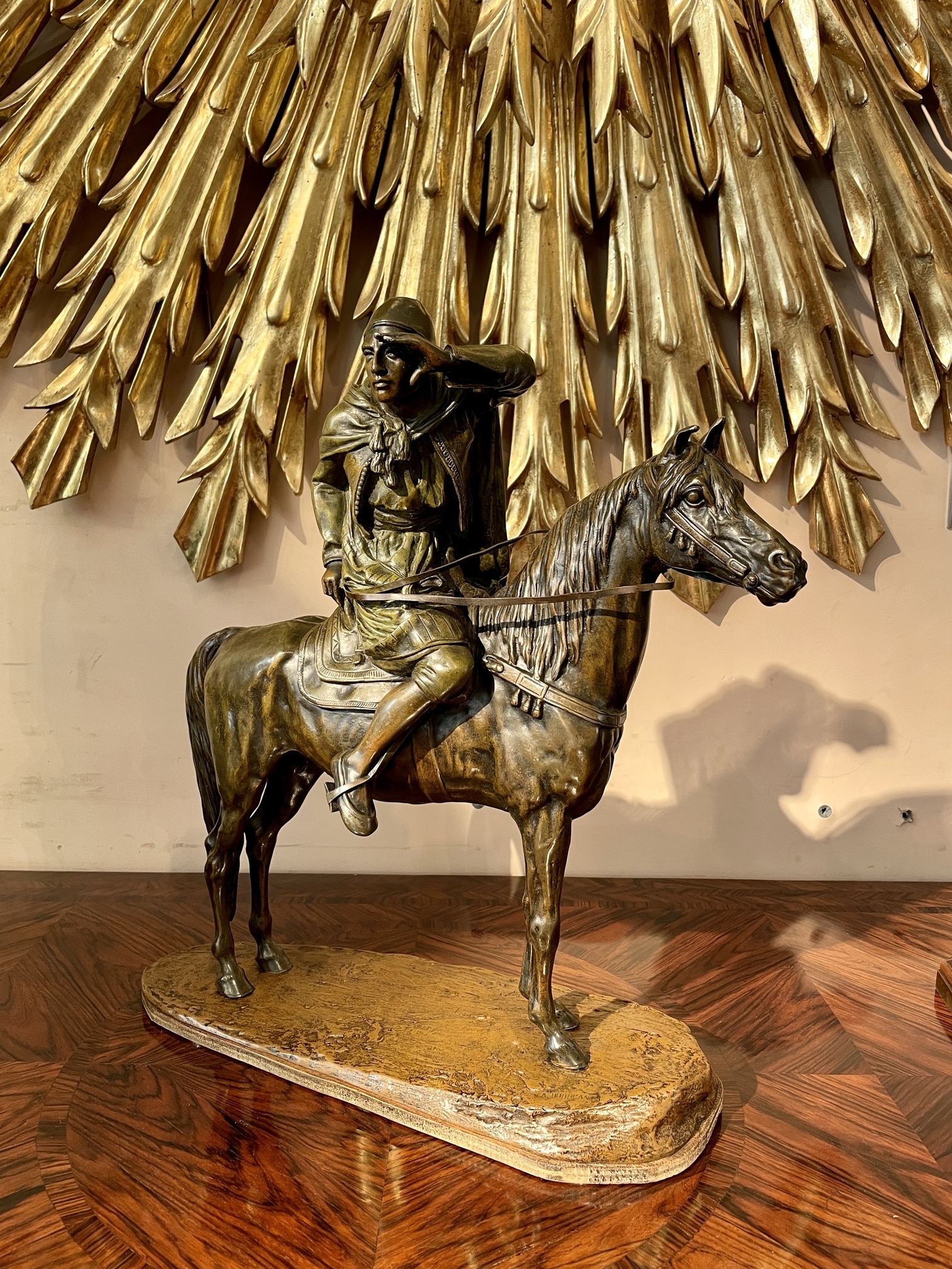 Arab Rider on the Look-Out, Bronze Signed Alfred Dubucand (1828 - 1894)