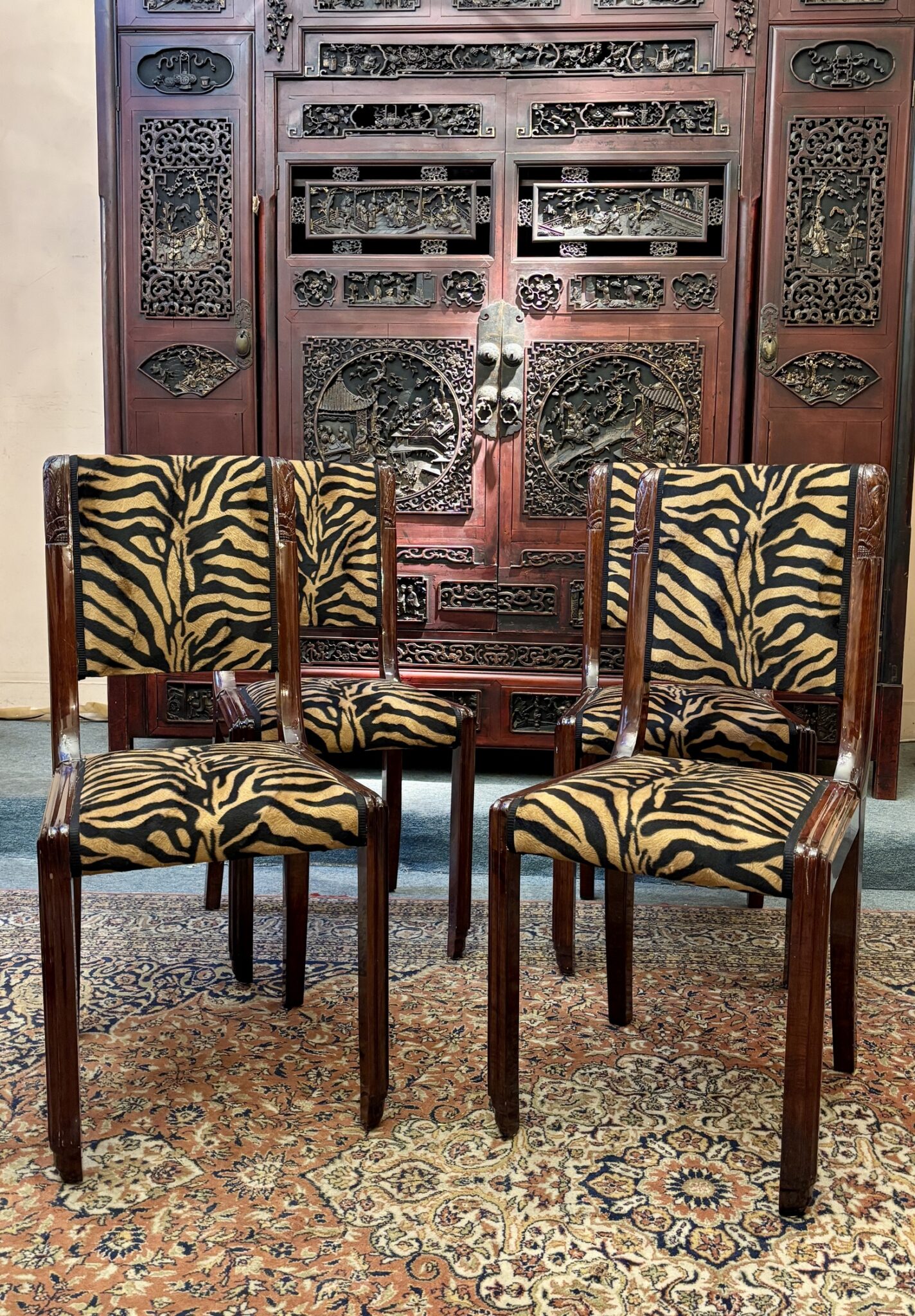 Quatre chaises Art Déco en acajou, années 1930